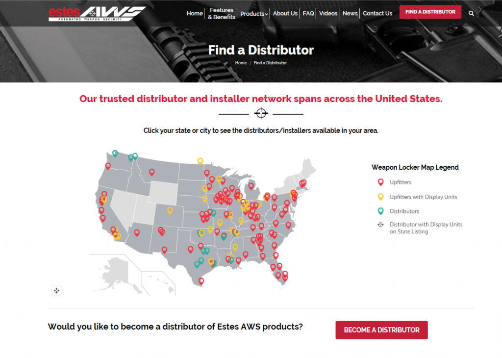 Estes AWS’s distributor map makes finding your nearest Estes AWS ...